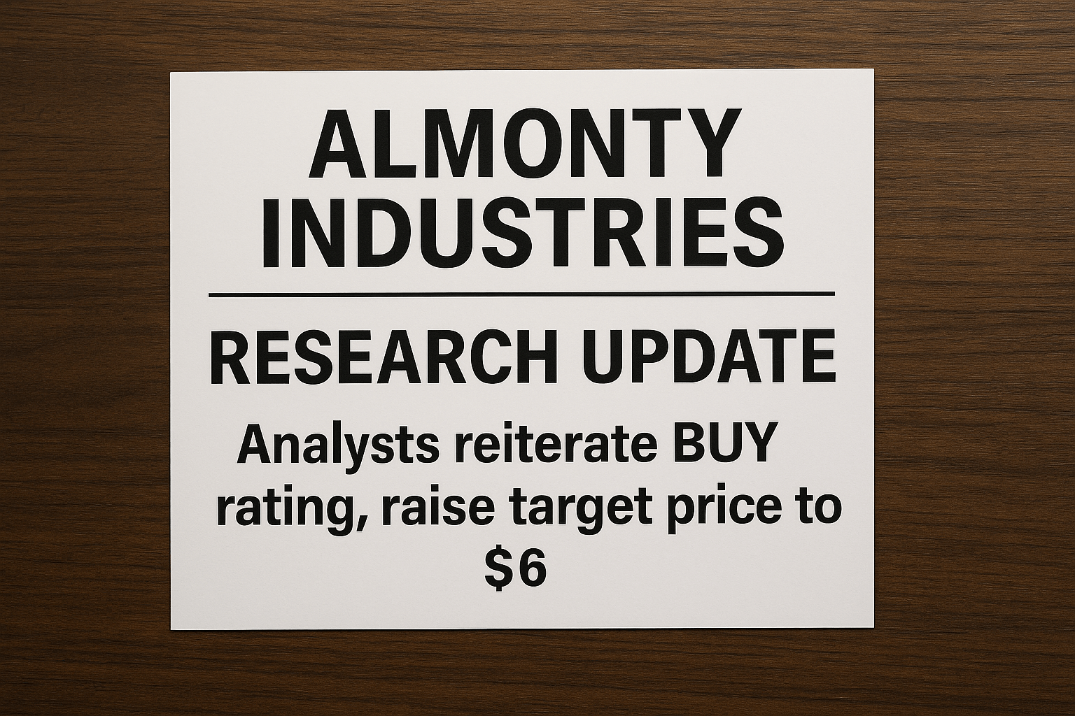 Almonty Industries: B. Riley Analysten heben Kursziel auf 6 USD und ...